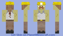 Construction Worker Wearing White Undershirt Minecraft Skin