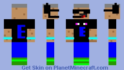 Old derp Gamer with Enderman shirt and starter letters. Minecraft Skin