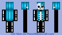 skeleton blue hair girl Minecraft Skin