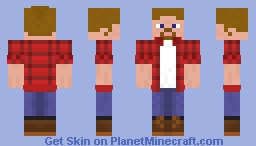 Bearded dude with a man bun and unbuttoned shirt Minecraft Skin