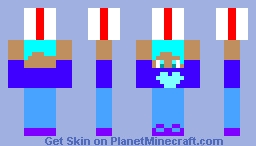 a blue boy holding a gift Minecraft Skin