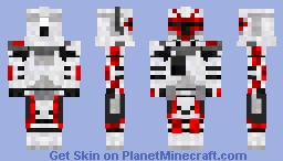 Red Captain Clone Trooper Minecraft Skin