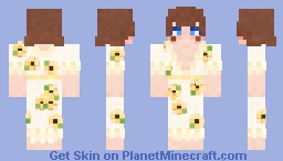 Girl With Sunflower Dress Minecraft Skin