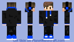 blue gamer Minecraft Skin