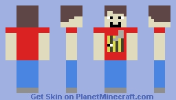 Man Wearing Shirt With A Bee Logo Minecraft Skin
