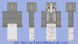 Grey Girl With White Ripped Jeans Minecraft Skin