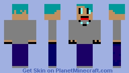 Cyan haired man Minecraft Skin