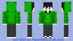 green hoodie Minecraft Skin
