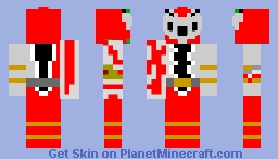 Super red rangers power rangers dino fury Minecraft Skin