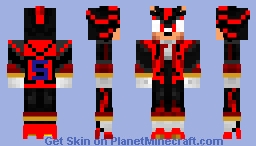Shadow the hedgehog (with coat) Minecraft Skin