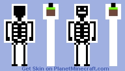 2D Skeleton Retro Minecraft Skin