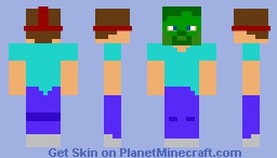 steve with zombie mask Deluxe Minecraft Skin