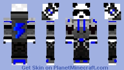 blue lightning panda Minecraft Skin