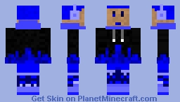 Flaming Gamer (Blue) Minecraft Skin