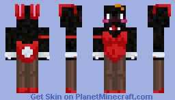 Red Bunny Girl Obsidian Minecraft Skin