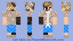 FERRET HUMAN MERGE, BEACH EPISODE Minecraft Skin