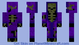 skeleton In a purple cloak Minecraft Skin