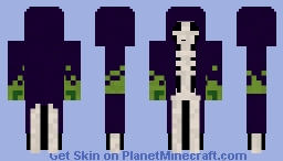 A skeleton with a purple mantle Minecraft Skin