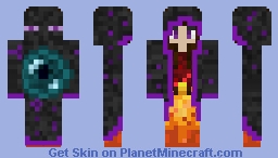 Girl in Ender Cloak Minecraft Skin