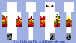 Fire Grey (WHITE MONSTER) Minecraft Skin