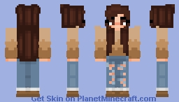 Fall Girl with sweater and jeans Minecraft Skin