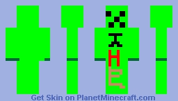 I heart explode creeper Minecraft Skin