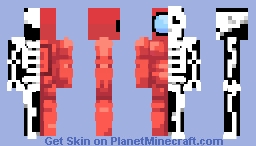 red Among us skeleton Minecraft Skin