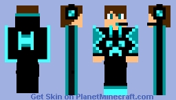 Neon blue gamer Minecraft Skin
