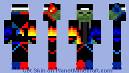 Fire 🔥 and Ice 🧊 Zombie Minecraft Skin