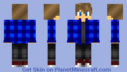 Blue Flannel Blonde Minecraft Skin