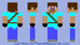 Cartoony Survival Steve Minecraft Skin