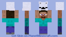 steve holds a sleeping cat Minecraft Skin