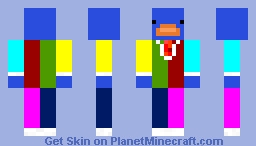 Blue Duck in Crazy Suit Minecraft Skin