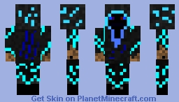 Hooded dead man colored ghostly blue Minecraft Skin