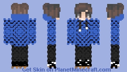3d hoodie blue Minecraft Skin