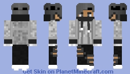 Boy With Ripped Jeans, Jacket And Mask Minecraft Skin