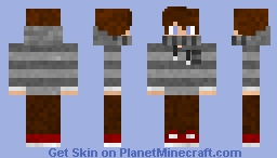 Gray Hoodie Boy Skin Minecraft Skin