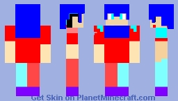 blue and red Minecraft Skin