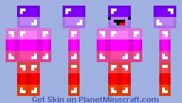 Purple/Pink/Red/Orange Derp (Skeppy) Minecraft Skin