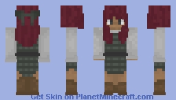 Purple Red Hair Dark Skin Plaid Dress Minecraft Skin