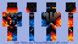 Enderman Water Vs. Fire Minecraft Skin