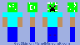 Steve In Creeper Head Minecraft Skin