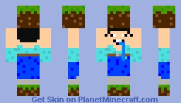 the noob steve has a grass block! Minecraft Skin