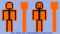 Orange Stickman Minecraft Skin