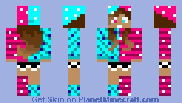 Pink and Blue Girl Skin Minecraft Skin