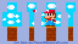 Mario 8 bit Minecraft Skin