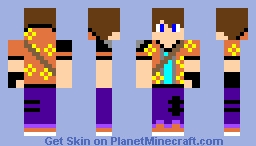 Hawaiian survival guy with shoulder armour Minecraft Skin