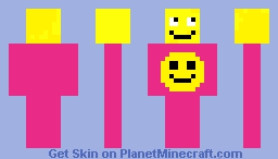 Pink smiley face Minecraft Skin