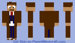 10th Doctor ~ School Reunion Coatless Undone Look Minecraft Skin