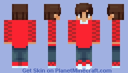 Red gamer skin Minecraft Skin